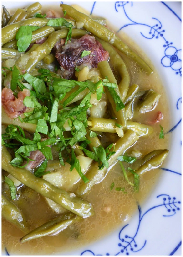 German green bean soup with beef and potatoes - Ester kocht