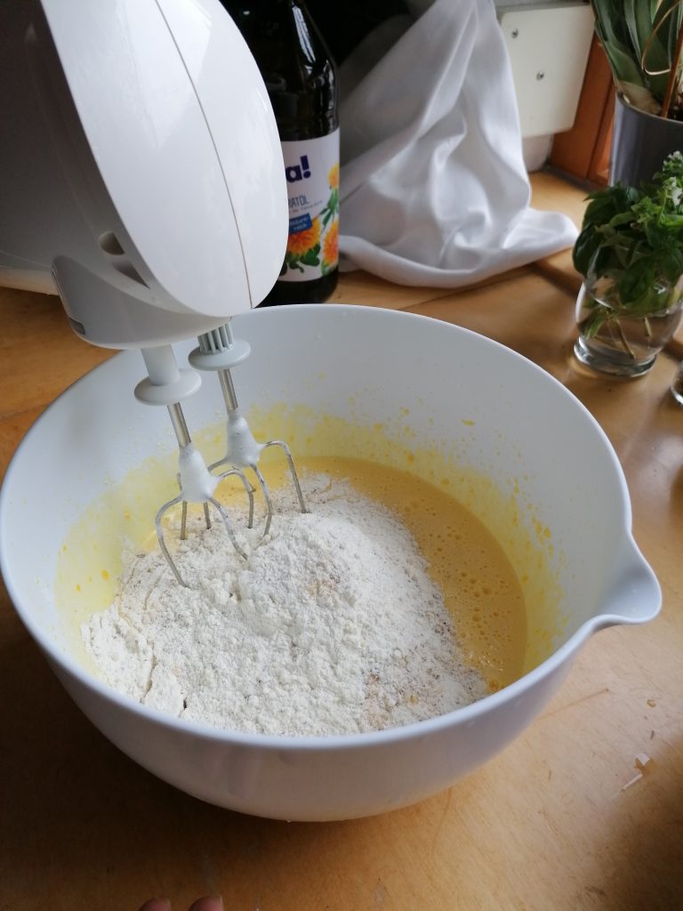 German Marzipan Hazelnut Cherry Cream Cake - Ester kocht