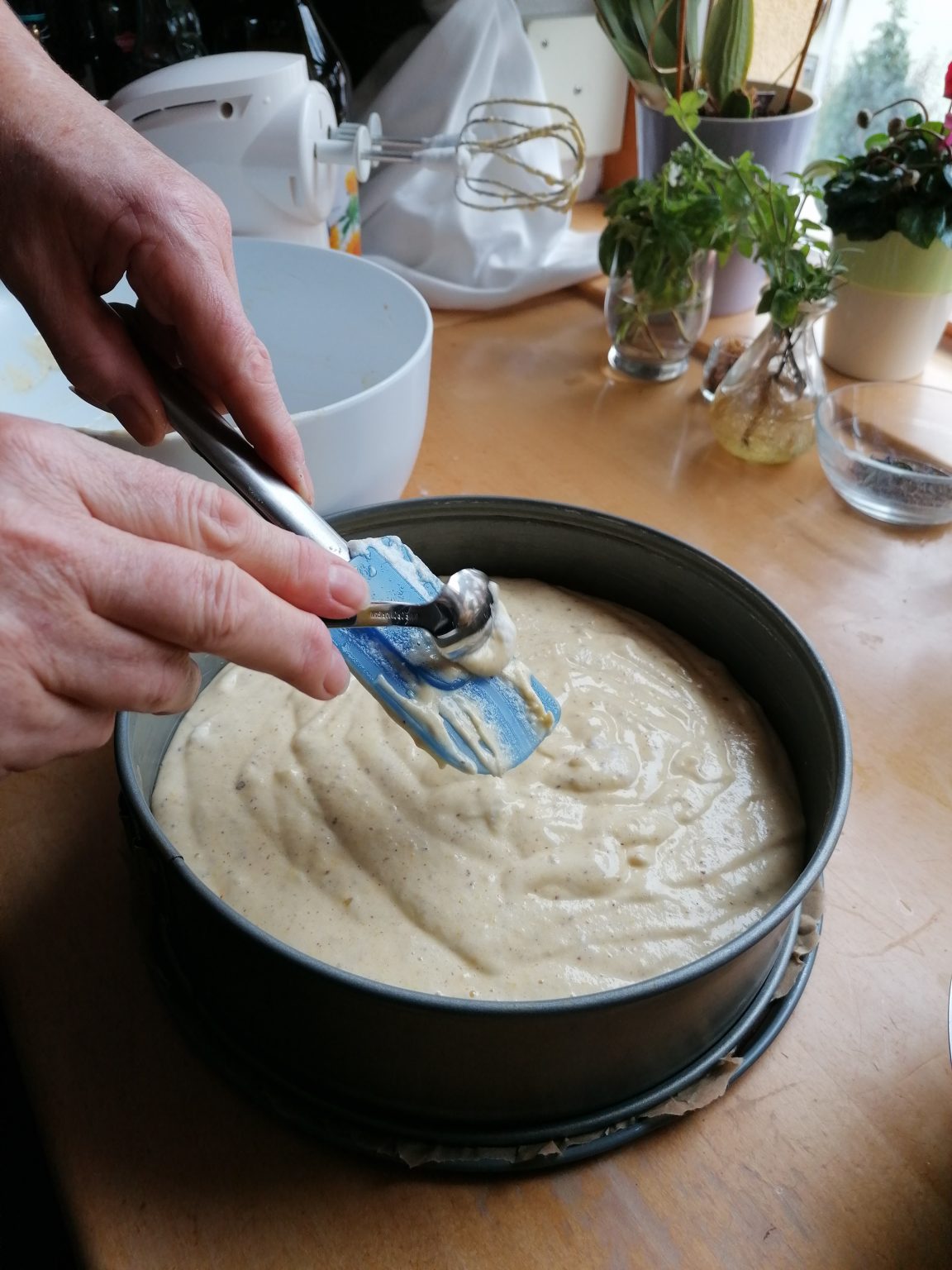 German Marzipan Hazelnut Cherry Cream Cake - Ester kocht