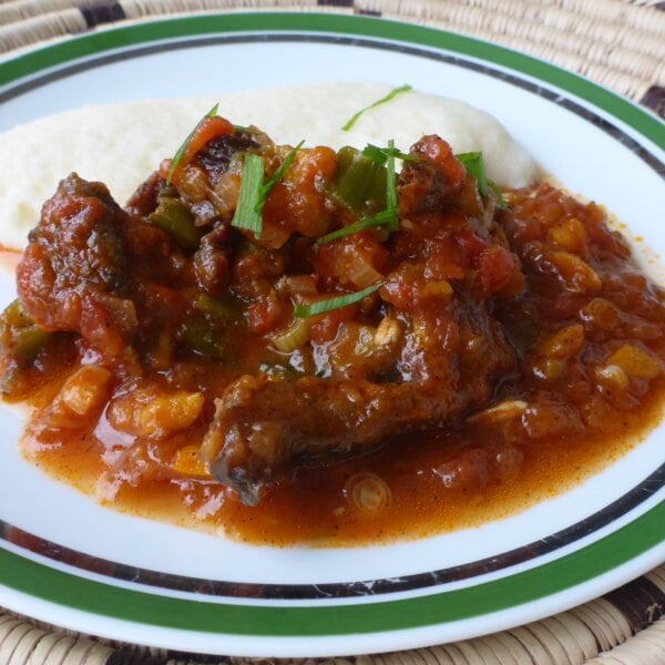 Namibian Dried Meat Strips Stew (Eedingu) - Ester kocht